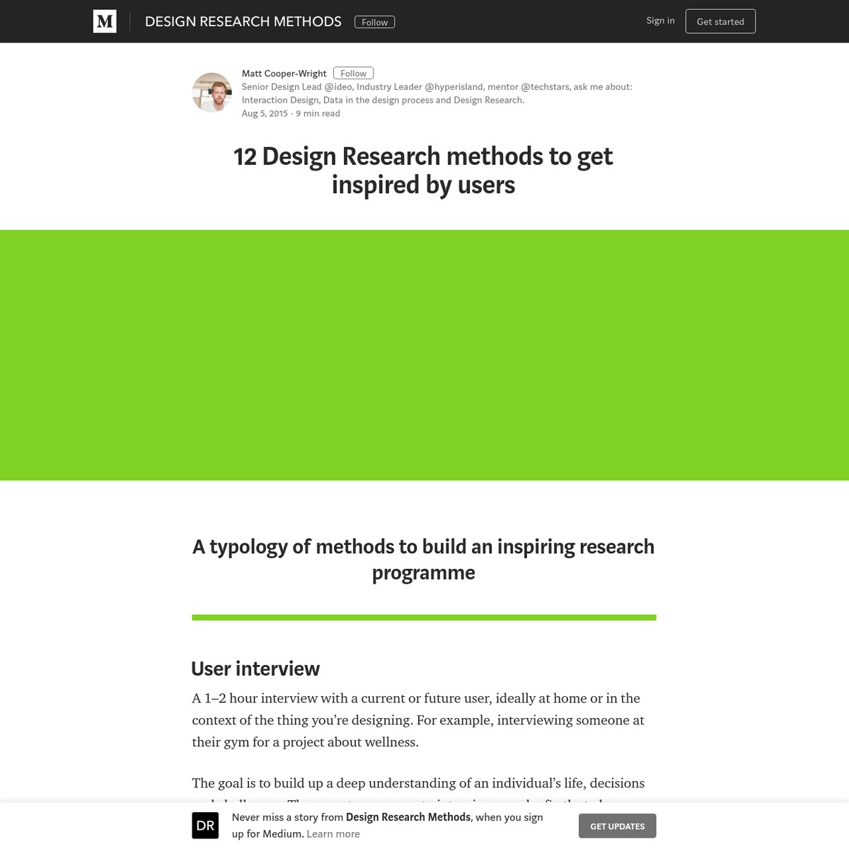 12 Design Research methods to get inspired by users — Are.na